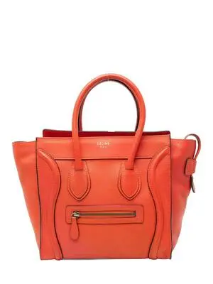 Celine 2013 Micro Leather Luggage Tote Bag - Orange