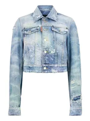Dsquared2 Distressed-effect Denim Trucker Jacket - Blue