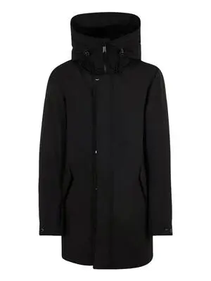 MOORER Hooded Raincoat - Black