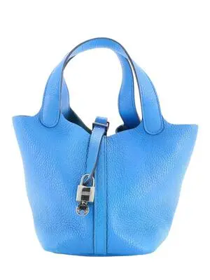 Hermès Picotin Lock Clemence Pm Bucket Bag - Blue