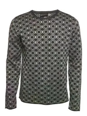 Emporio Armani Geometric-pattern Sweater - Grey