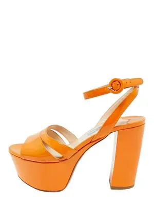 Prada Platform Ankle-strap Sandals - Orange