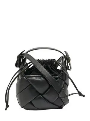 Bottega Veneta Intrecciato Leather Bucket Bag - Black