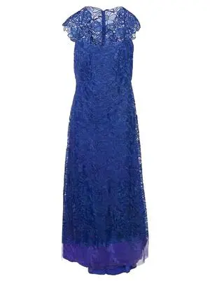 Tadashi Shoji Lace Floral Gown Dress - Blue
