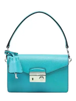 Prada Saffiano Lux Sound Lock Satchel - Blue