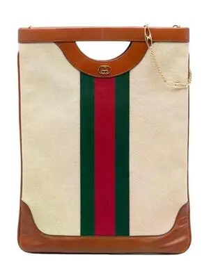 Gucci 2016-2025 Canvas Web Satchel - Brown