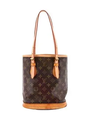 LOUIS VUITTON Petit Monogram Canvas Bucket Bag - Brown