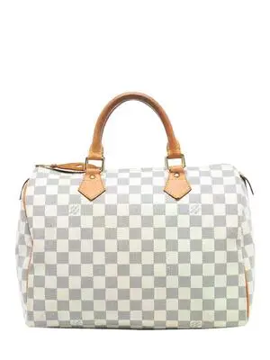 LOUIS VUITTON 2011 Damier Azur Speedy 30 Boston Bag - White
