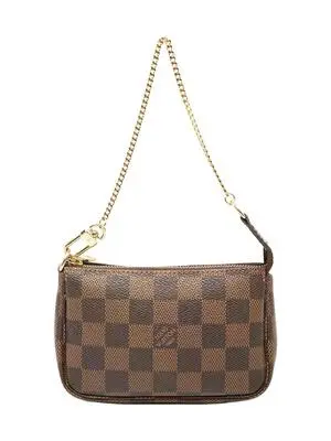 LOUIS VUITTON Damier Ebene Mini Pochette Accessoires - Brown