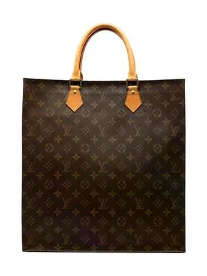 LOUIS VUITTON 2002 Monogram Sac Plat Tote Bag - Brown
