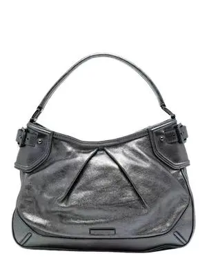 Burberry Metallic Leather Fairby Hobo Bag - Grey