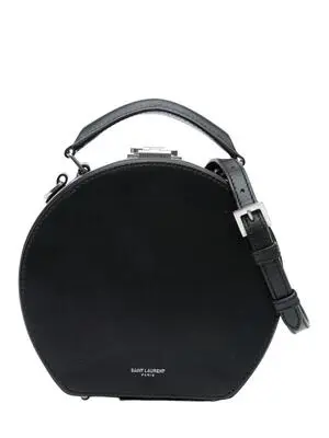 Saint Laurent 2018 Small Leather Mica Hatbox Satchel - Black
