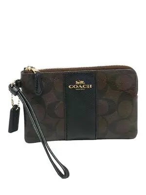 COACH® Corner-zip Wristlet - Brown