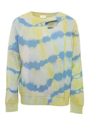 Saint Laurent Distressed Tie-dye Sweater - Yellow