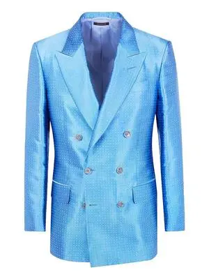 TOM FORD Double-breasted Polka-dot Blazer - Blue