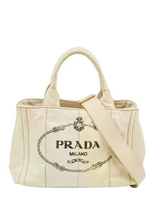 Prada Small Canapa Tote Bag - Neutrals