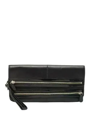 COACH® Leather Zip Clutch - Black