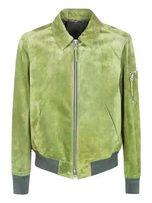 TOM FORD Suede Bomber Jacket - Green