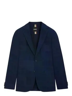 BOSS Checked Suit Jacket - Blue