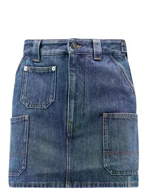 Givenchy Patch-pocket Denim Skirt - Blue