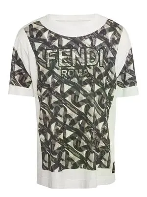 Fendi Printed Cotton T-shirt - White