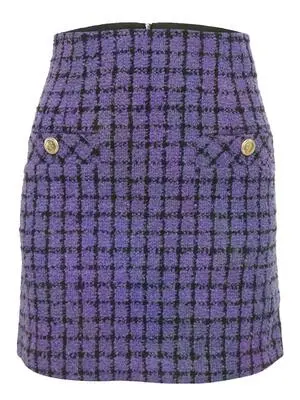 Sandro Checked Mini Skirt - Purple