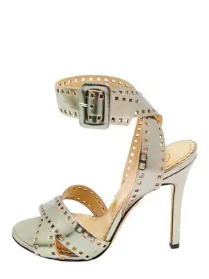 CHARLOTTE OLYMPIA Crisscross Stiletto Sandals - Silver