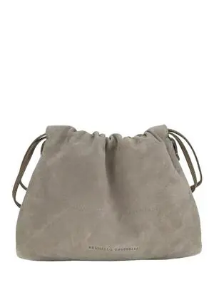 Brunello Cucinelli Drawstring Shoulder Bag - Grey