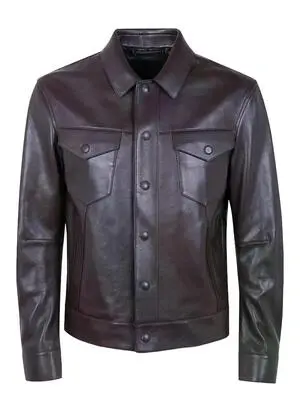TOM FORD Leather Shirt Jacket - Brown