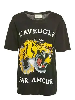 Gucci Graphic-print Crew-neck T-shirt - Black
