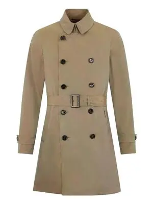 MOORER Double-breasted Belted Trench - Neutrals