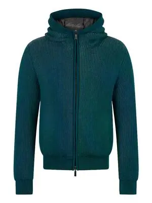 MOORER Zipped Hooded Jacket - Green