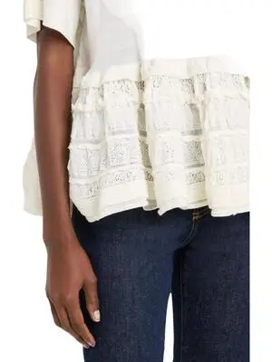 Alaïa Mock-neck Peplum Shirt - Blanco