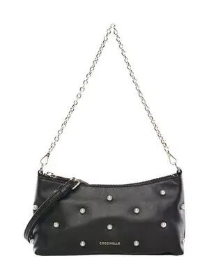 COCCINELLE Pearl-detail Chain-strap Shoulder Bag - Black