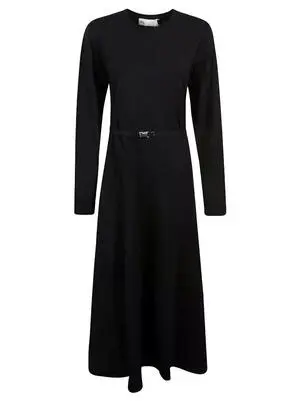 Tory Burch Buckle Long-sleeve Midi Dress - Black