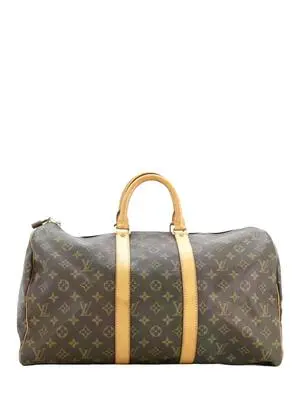 LOUIS VUITTON Keepall Monogram Canvas 45 Satchel - Brown