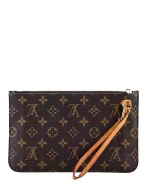 LOUIS VUITTON Neverfull Pochette Monogram Canvas Large Pouch - Brown