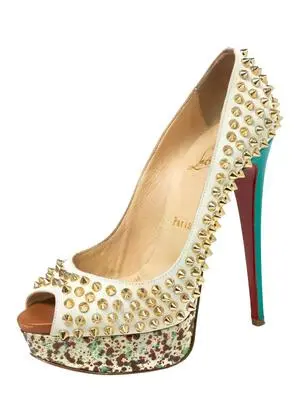 CHRISTIAN LOUBOUTIN Spiked Peep-toe Pumps - White