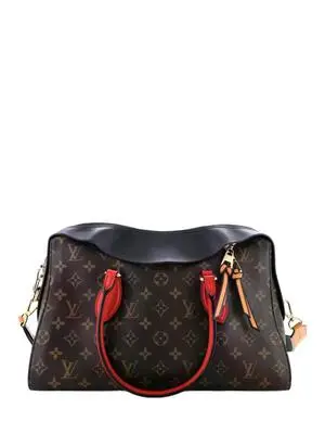 LOUIS VUITTON Tuileries Handbag Monogram Canvas With Leather Satchel - Black