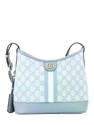 Gucci Ophidia Open Bucket Shoulder Bag Gg Coated Canvas With Leather - Blue