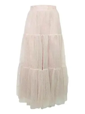 Red Valentino Tiered Maxi Skirt - Pink