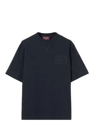 Gucci Cotton Jersey T-shirt With Embroidery - Blue