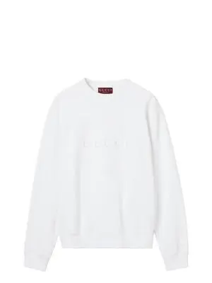 Gucci Cotton Jersey Sweatshirt With Embroidery - White