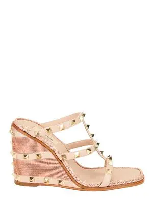 Valentino Garavani Rockstud Espadrille Mule - Beige Rose