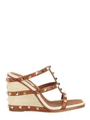 Valentino Garavani Rockstud Espadrille Mule - Selleria & Naturale