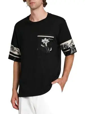 Dolce & Gabbana Apos;s Cotton And Silk Digital-print Pocket T-shirt - Nero