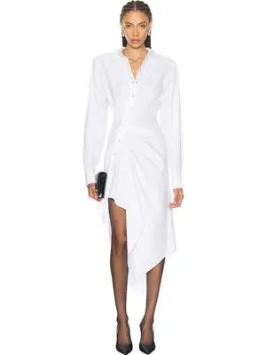 MUGLER Asymmetrical Shirt Dress - Optic White