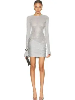 BANANHOT Jones Metallic Dress - Silver Glitter