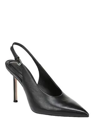 FAVORITE DAUGHTER Remy Pointed Toe Slingback Sandal - Black Leather