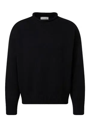 Studio Nicholson Wool And Cotton Mockneck Sweater - Black